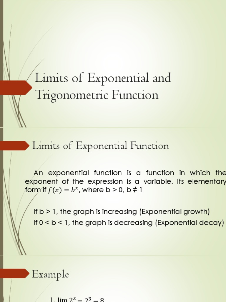 Limits of Exponential and Trigonometric (Basic Calculus) | Download ...