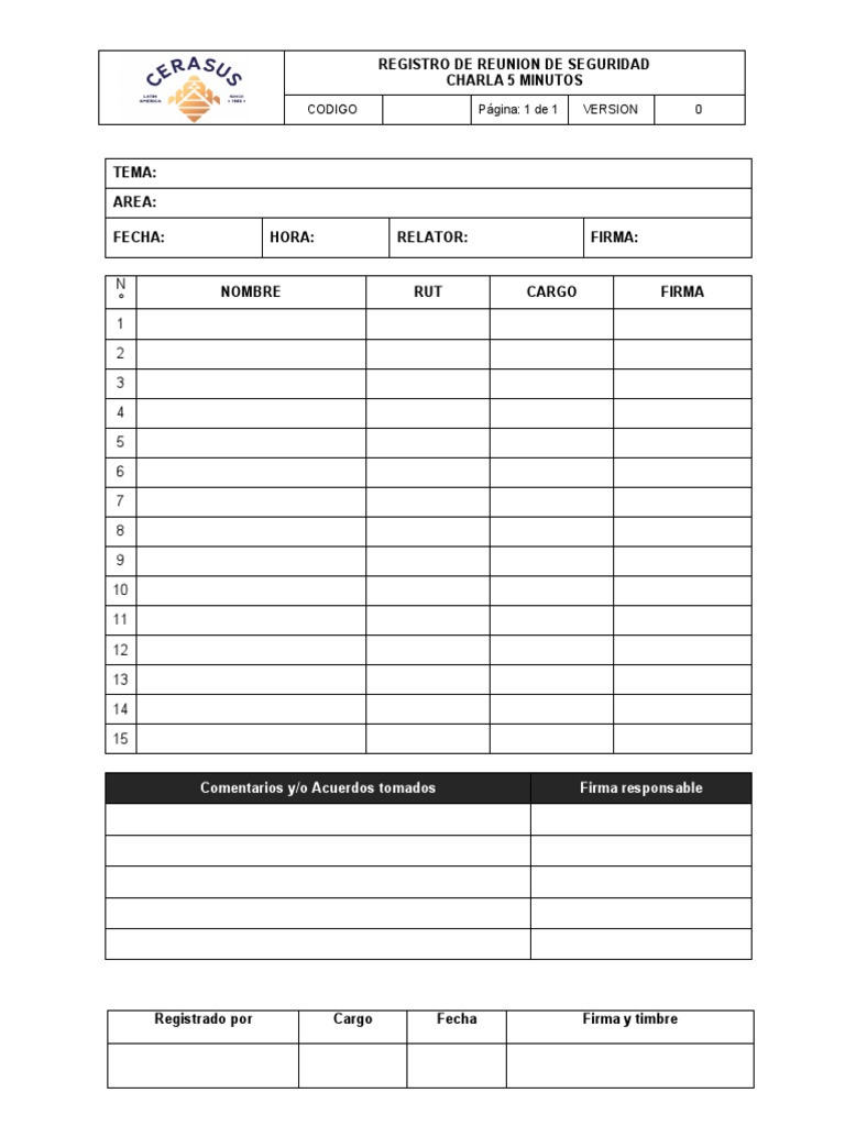 Formato Charlas de 5 Minutos | PDF