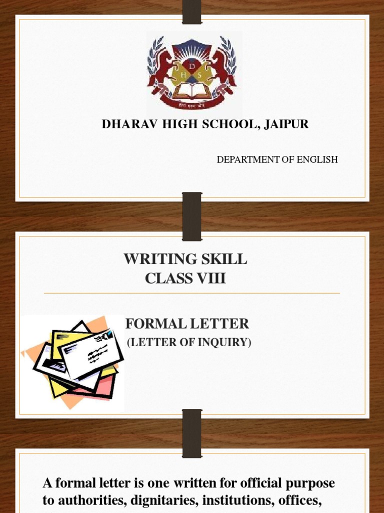 Formal Letter (Letter of Inquiry) | PDF | Communication