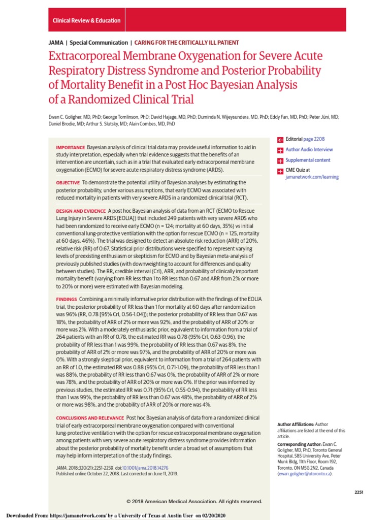 Goligher 2018 | PDF | Bayesian Inference | Statistics
