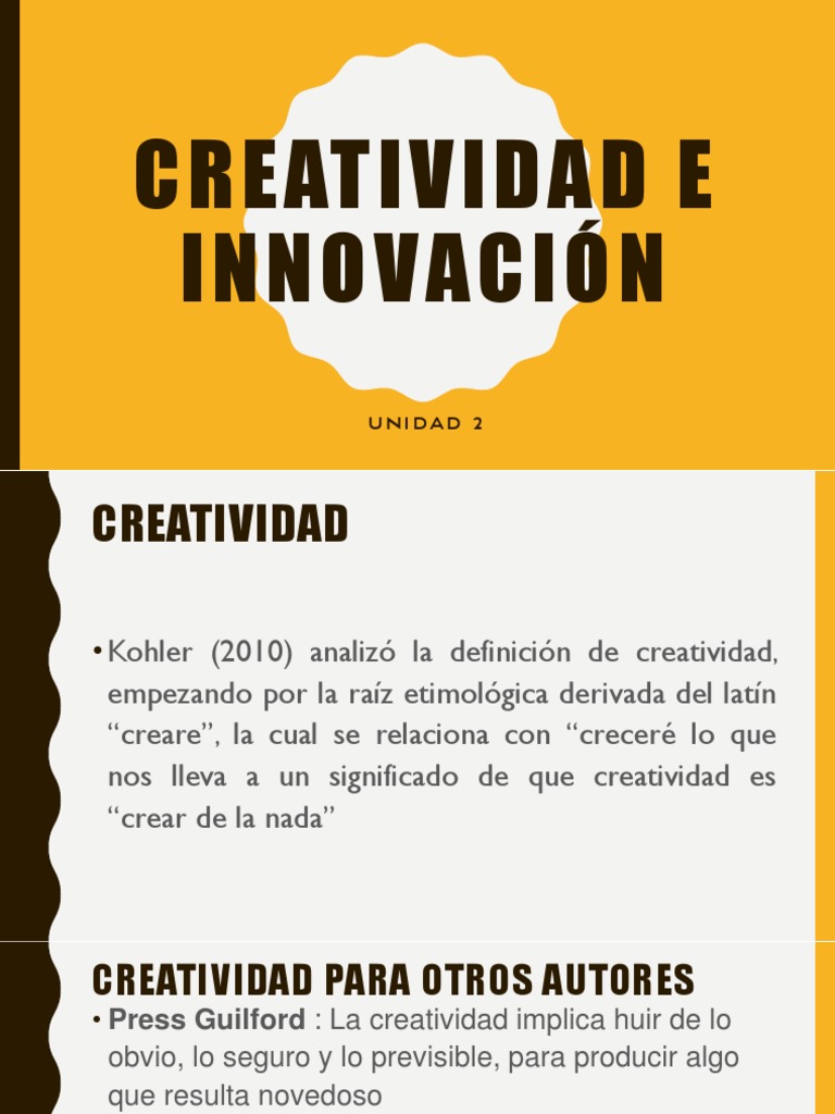 Definiciones y Actividades de Creatividad | PDF | Creatividad | Innovación