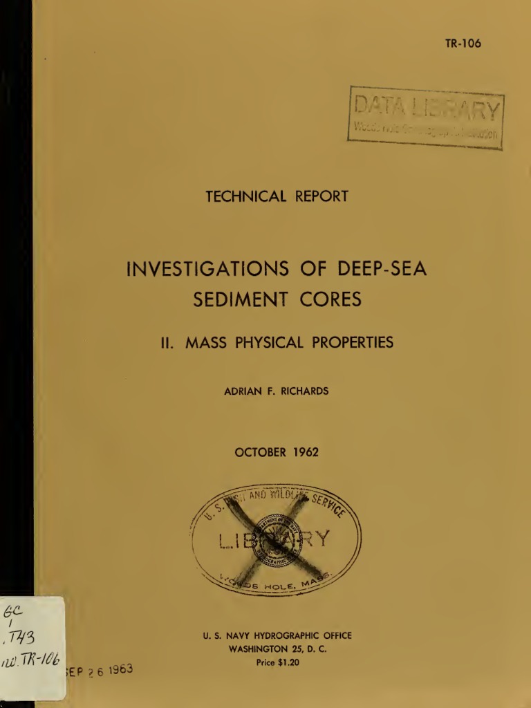 Investigations of Deep-Sea Sediment Cores by Richards, Adrian F | PDF ...