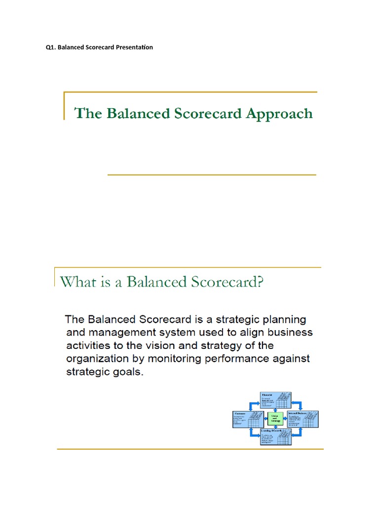 Q1. Balanced Scorecard Presentation | PDF | Business | Finance & Money ...