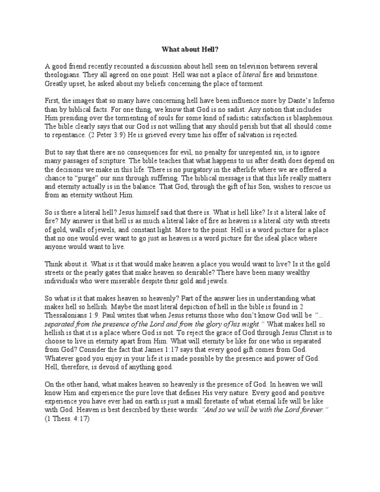 What makes hell hellish | PDF | Hell | Heaven