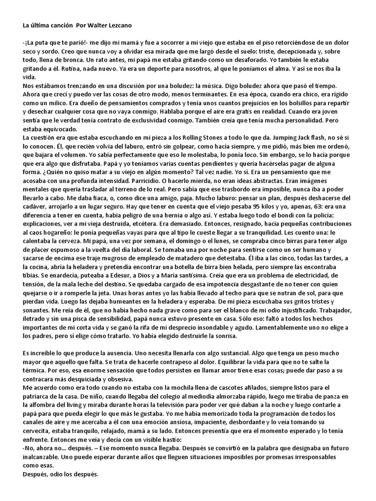 La Última Canción Por Walter Lezcano | PDF