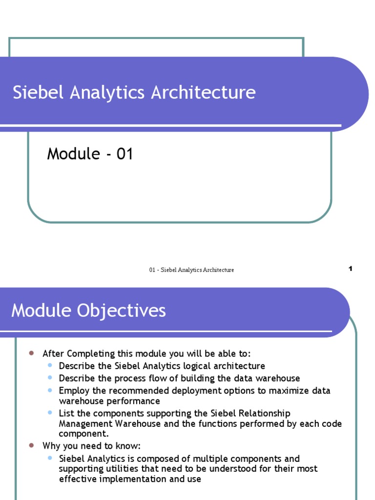 01 Siebel Analytics Architecture | PDF | Databases | Data Warehouse