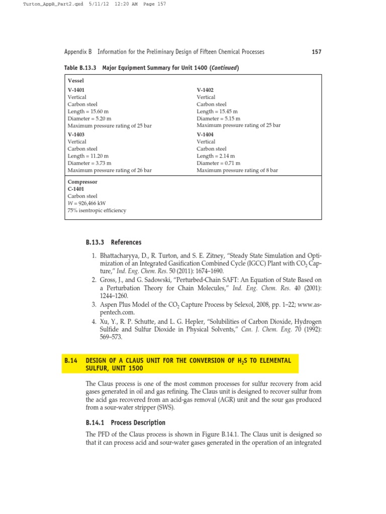 Turton - AppB PFD | PDF | Gasification | Chemical Substances
