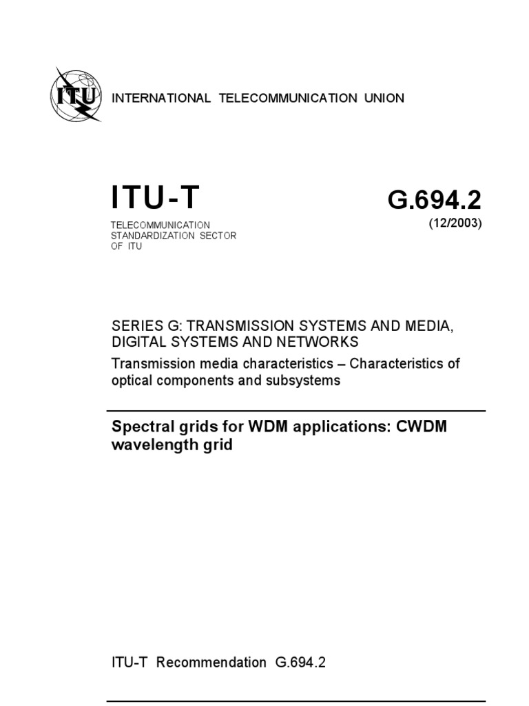 CWDM - ITU Grid - English | PDF | Wavelength Division Multiplexing ...