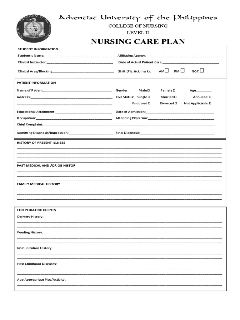 NCP Form | PDF | Menstruation | Vagina