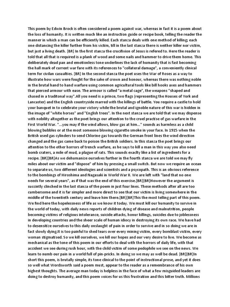 Five Ways To Kill A Man Analysis | PDF