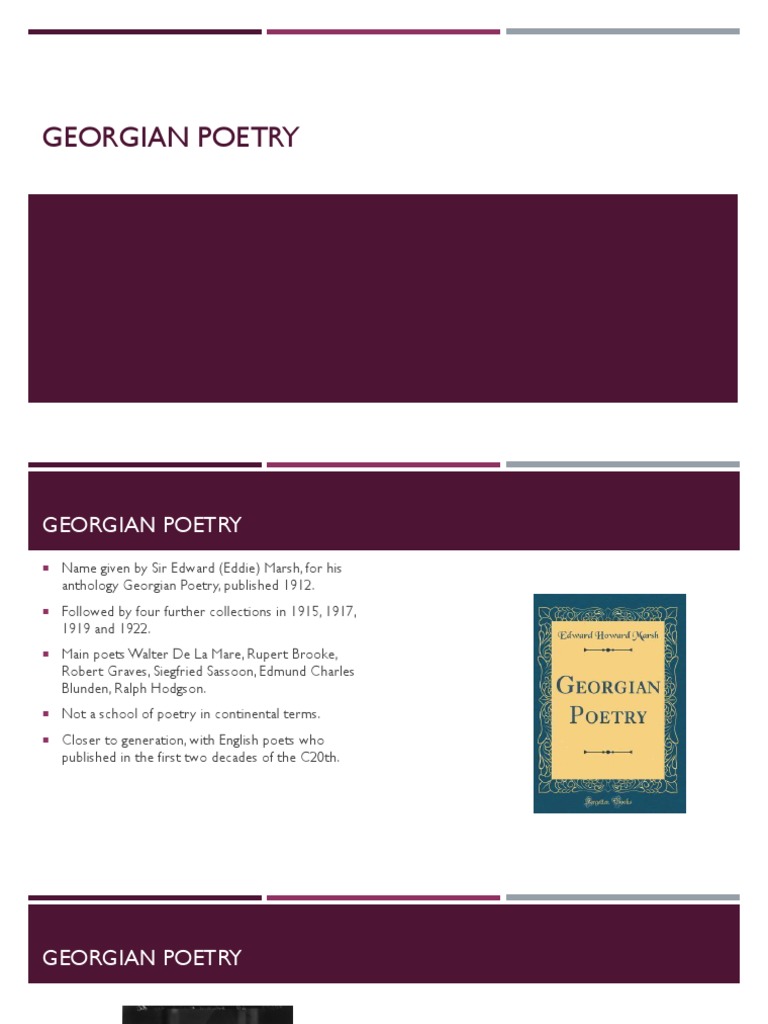 Georgian Poetry | PDF | Poetry | English Poetry