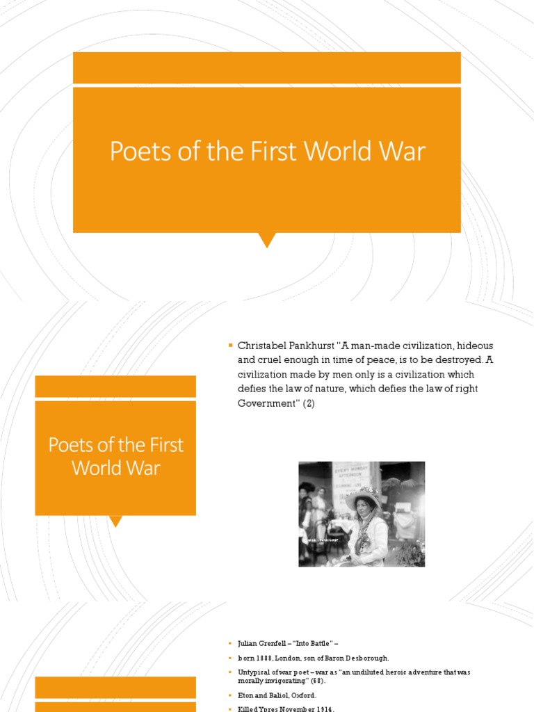 Poets of WWI | PDF