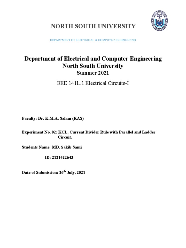 Electrical Circuits Lab Verifies KCL and KVL | PDF | Series And ...