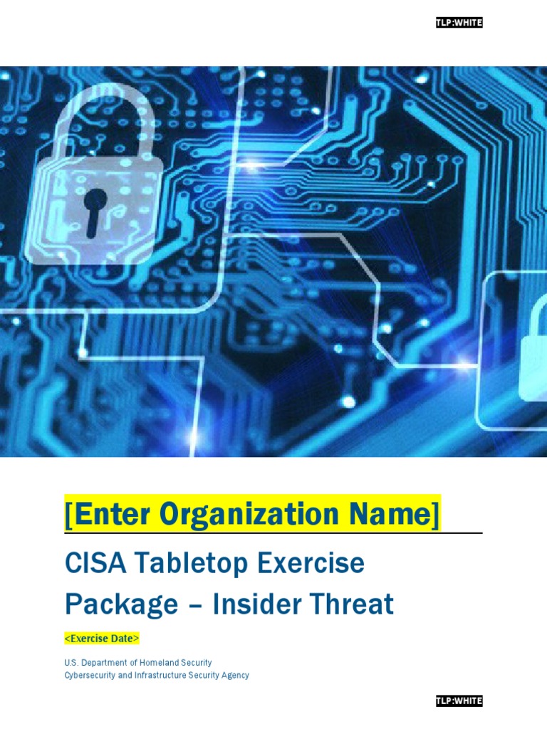 CISA Tabletop Exercise Package Insider Threat | PDF | Security | Computer Security