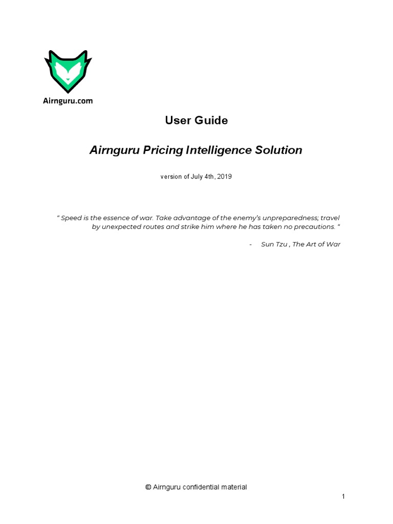 User Guide Airnguru 20190620 | PDF | Cloud Computing | Demand
