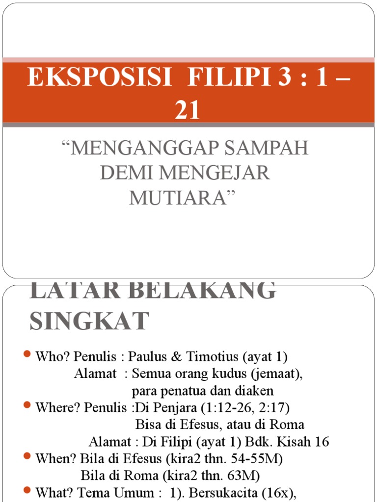 Eksposisi Filipi 3-Well | PDF