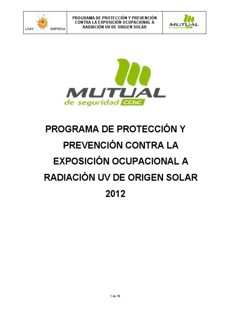 Programa de Trabajo UV Solar | PDF | Cáncer | Ultravioleta