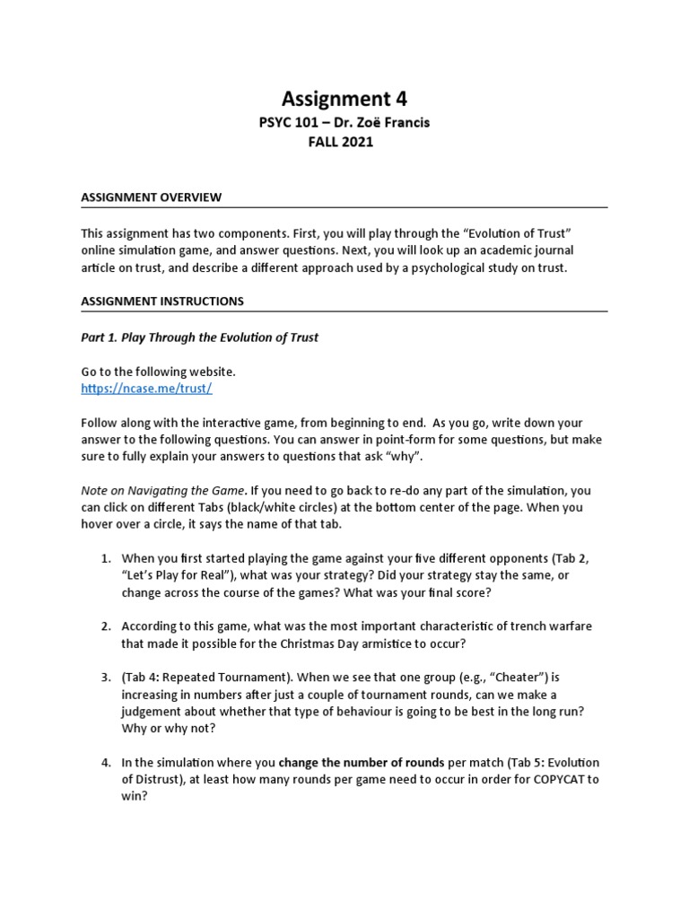 Assignment 4 Instructions - Fall 2021 | PDF | Apa Style | Citation
