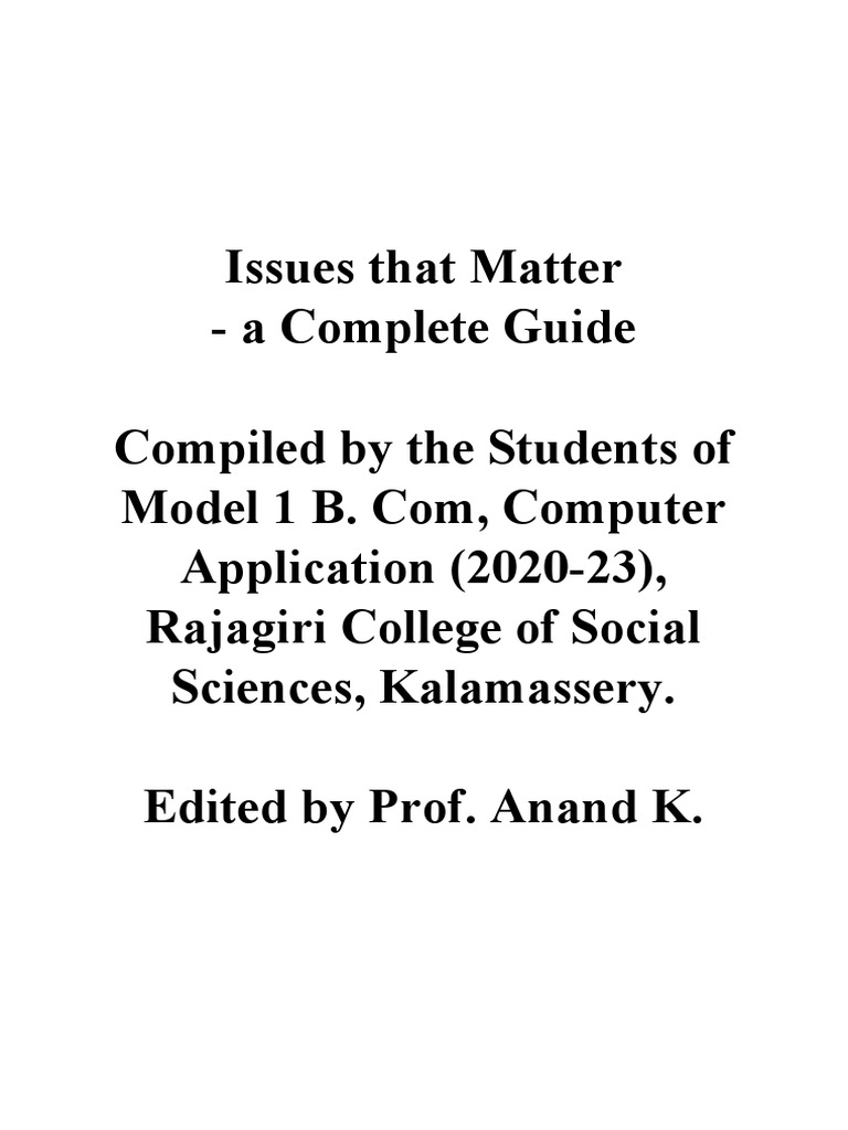 Issues That Matter Guidebook | PDF