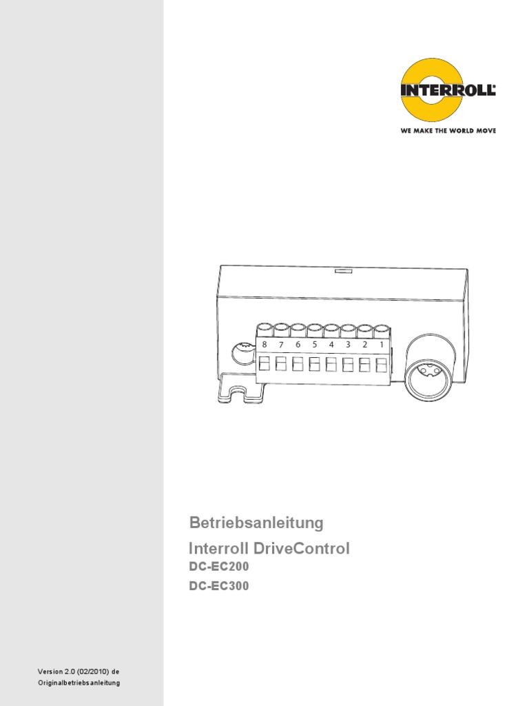 Betriebsanleitung Interroll Drivecontrol: Dc-Ec200 Dc-Ec300 | PDF