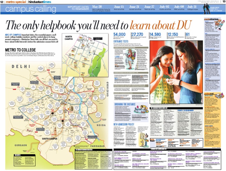 Delhi Route Map :: Delhi Colleges On Map (Delhi University) | PDF ...