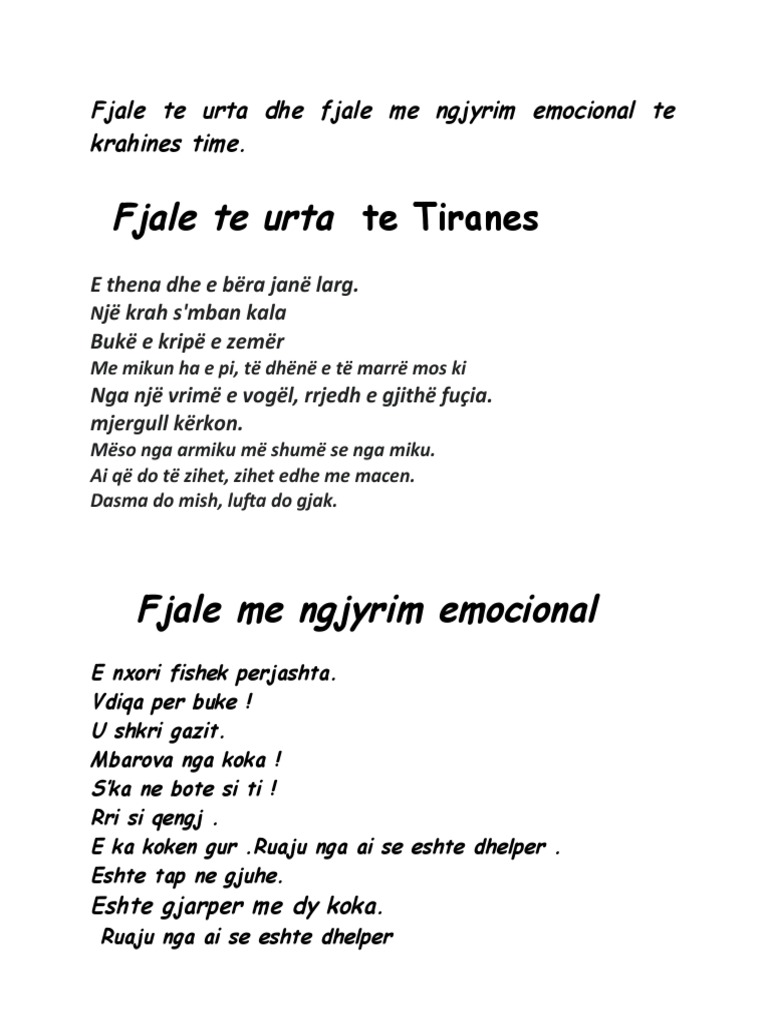 Fjale Te Urta Te Tiranes | PDF