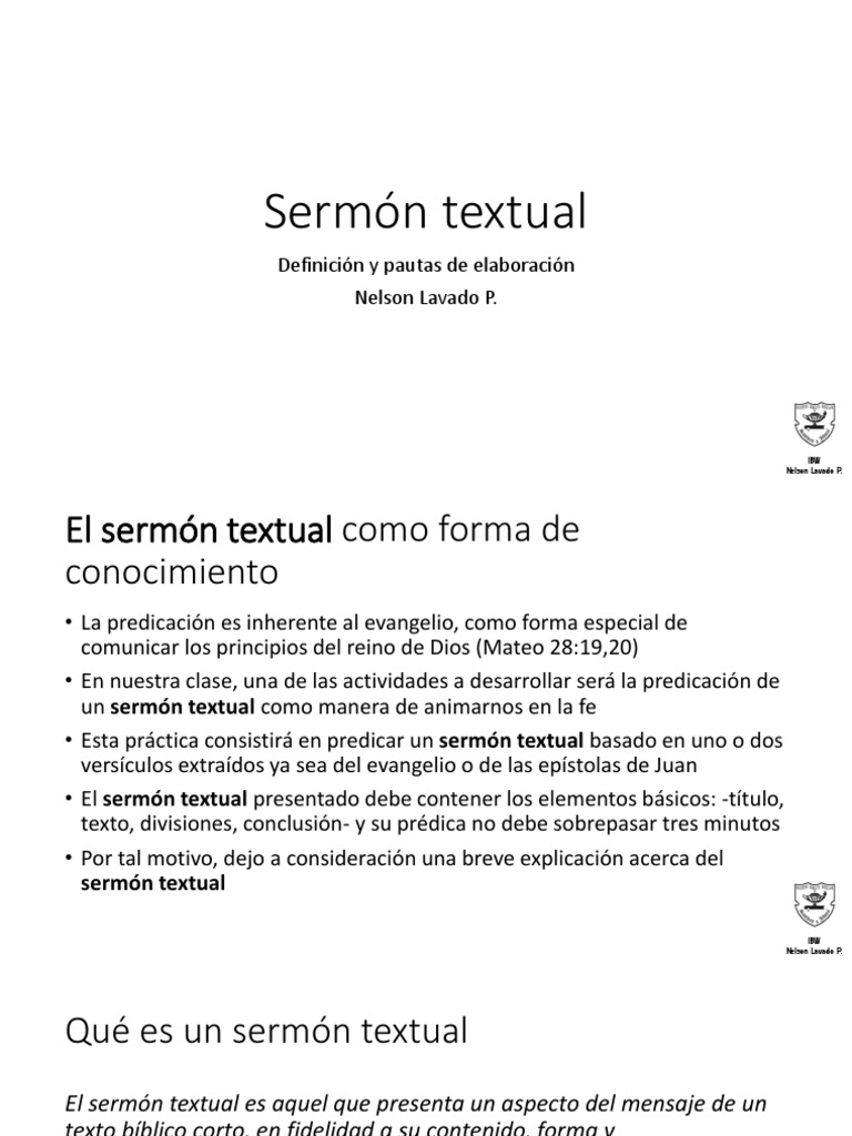 Guía para elaborar un sermón textual | PDF | Sermón | Salvación