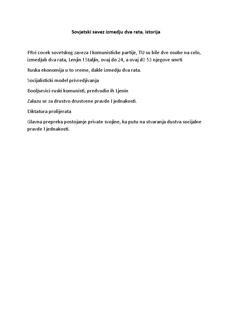 Sovjetski Savez Izmedju Dva Rata | PDF