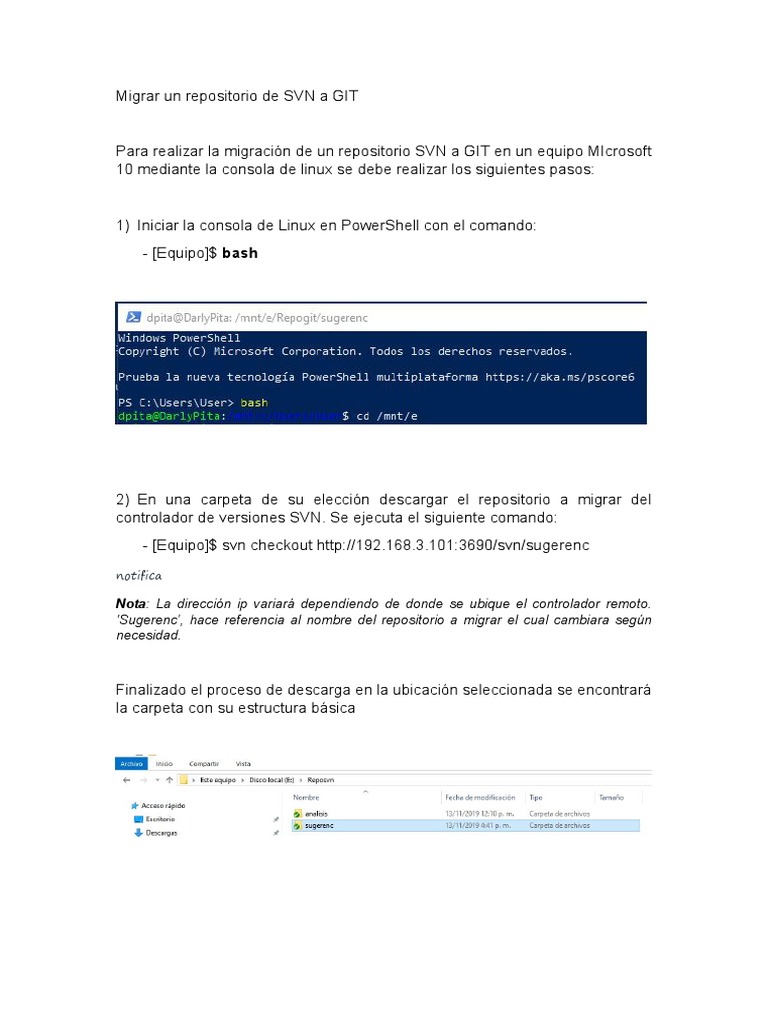 Migrar Repositorio SVN A GIT | PDF | Archivo de computadora | Gestión de tecnología de la ...