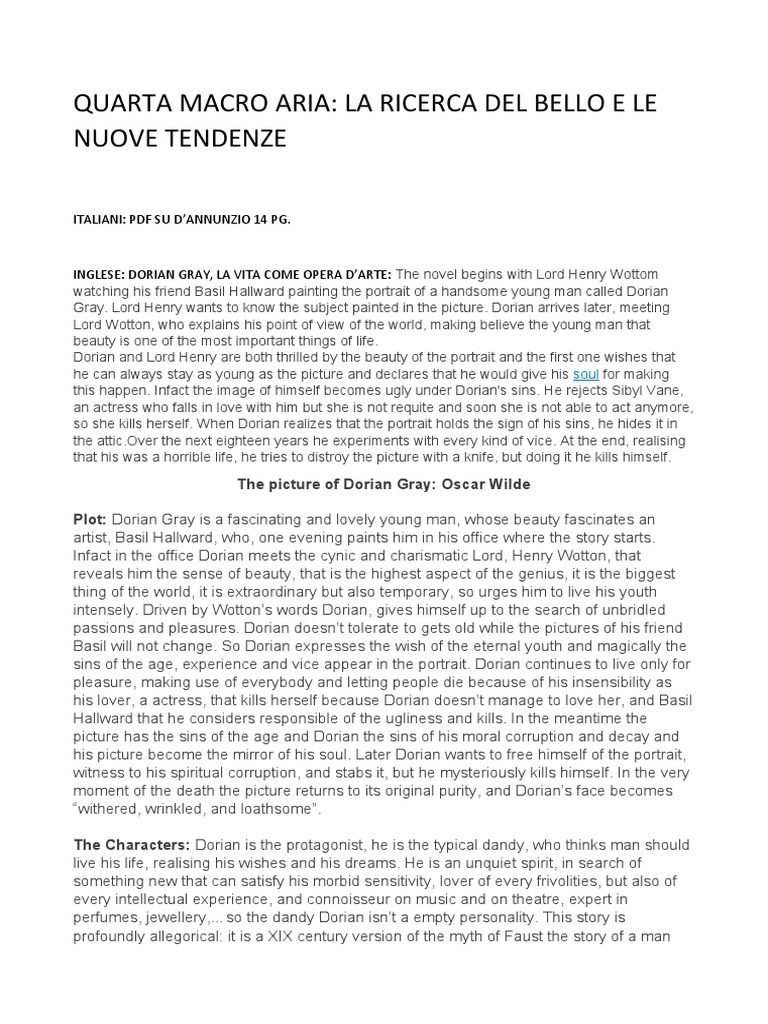 Quarta Macro Aria | PDF | The Picture Of Dorian Gray