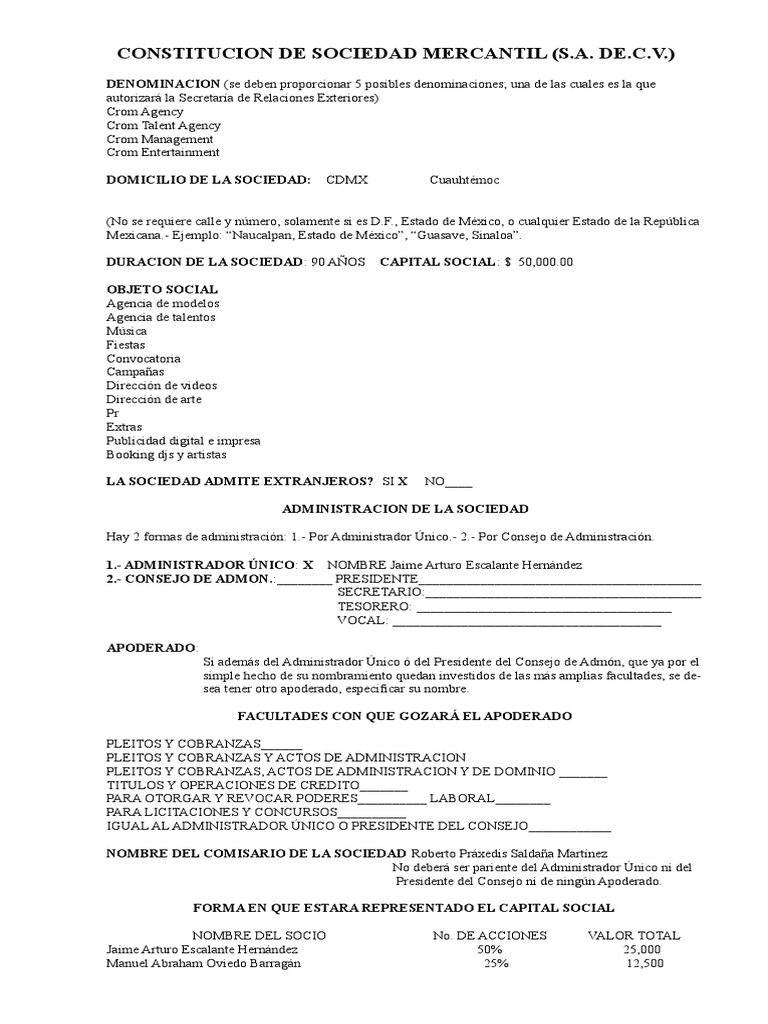 Formato S.A de C.V. - 1 | PDF | Empresas | Business