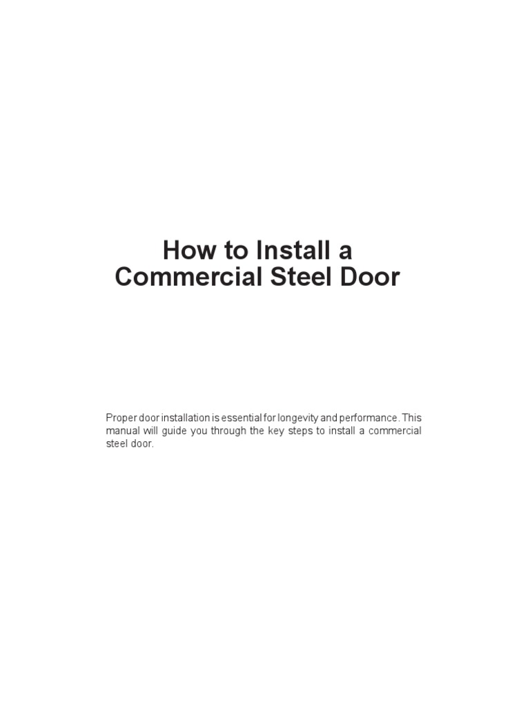 Steel Door and Frame Installation | PDF | Door | Screw