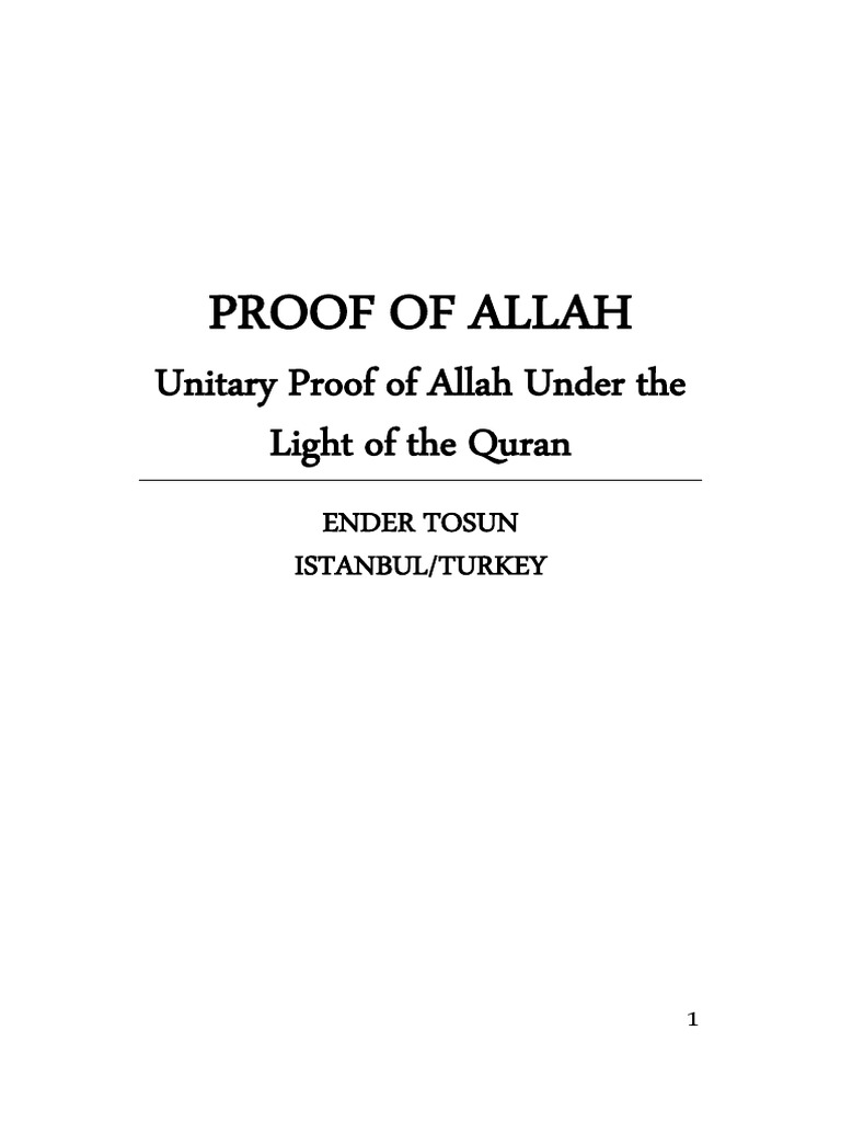 Proof of Allah | PDF | Evidence | Skepticism