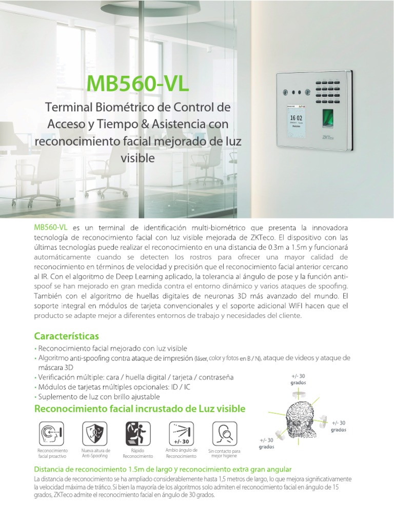 MB560 VL | PDF | Biometría | Ingenieria Eléctrica