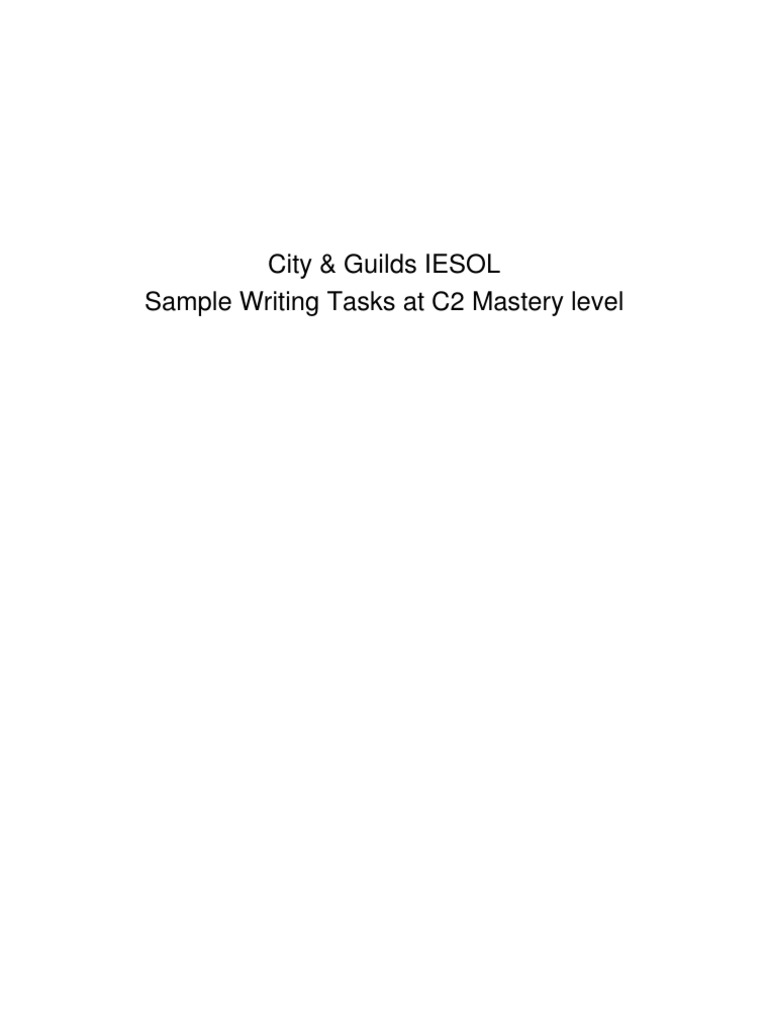 Writing Samples C2 Level | PDF | Teachers | Test (Assessment)