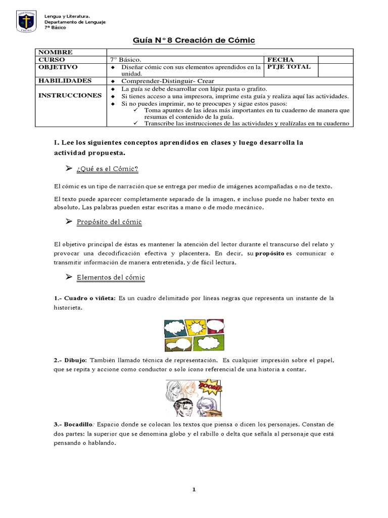Clase 8 - Lengua y Literatura - 7° Básico | PDF | Cómics | Comunicación ...