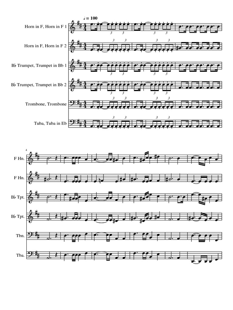 Horn in F, Horn in F 1 100 | PDF | Classical Music | Music Production