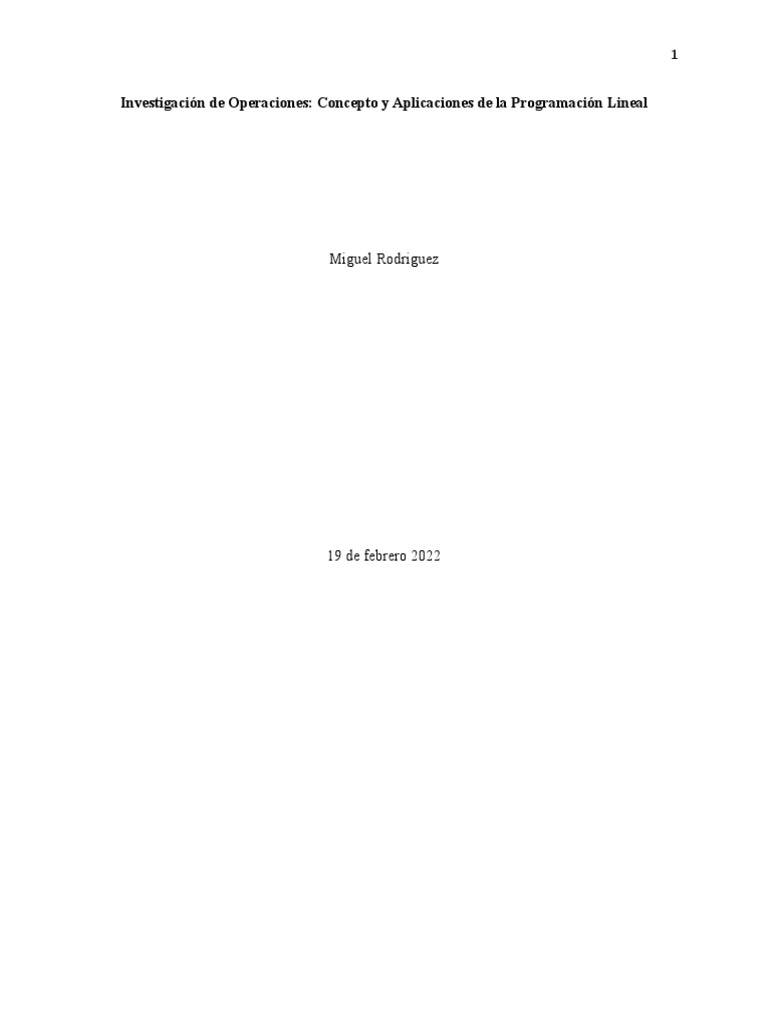 ACA 1 - Inv. Operaciones - Grupo 51161 | PDF | Programación de computadoras | Programación lineal