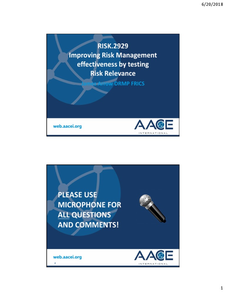 3B RISK-2929 RiskRelevanceSLIDES AACE AM 2018 vMAR31 | PDF | Risk ...