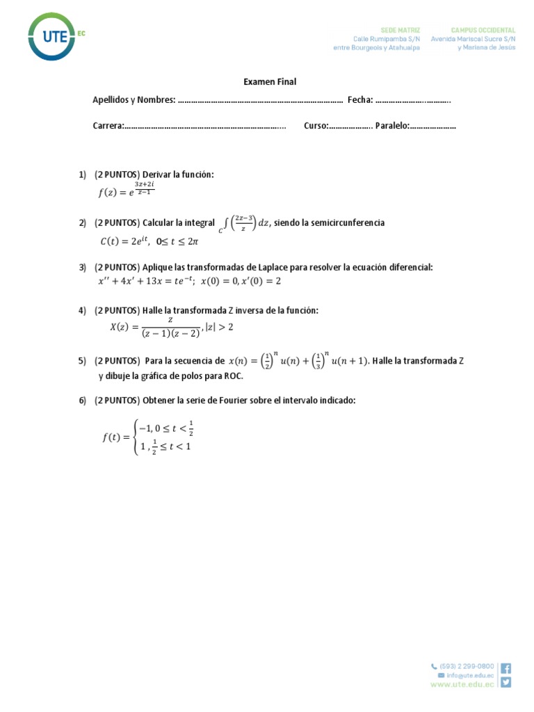 Examen Final. | PDF