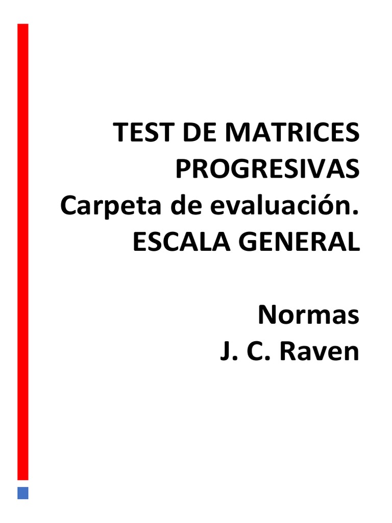 Raven Escala General Digitalizado | PDF | Evaluación | Sicología