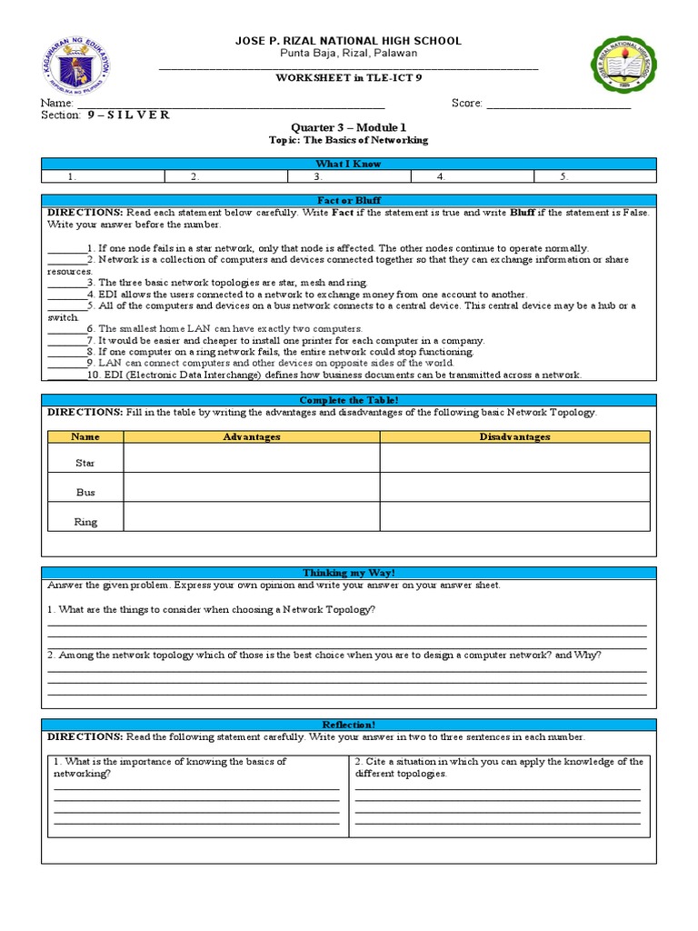 Name: - Score: - Section: 9 - S I L V E R | Download Free PDF ...