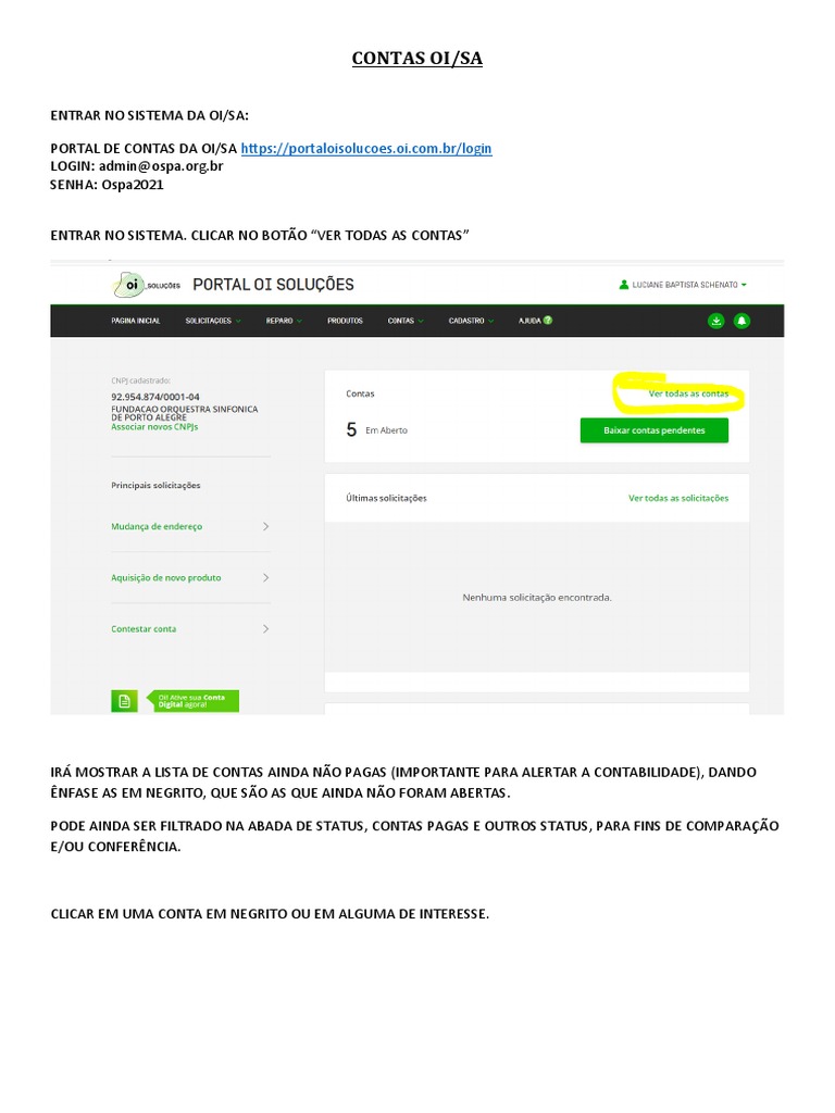 Contas Da Oi-Sa | PDF