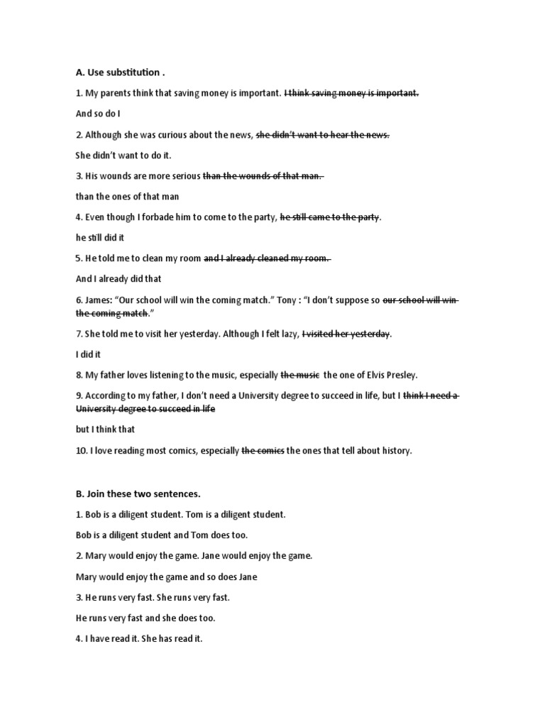 Substitution Exercise | PDF