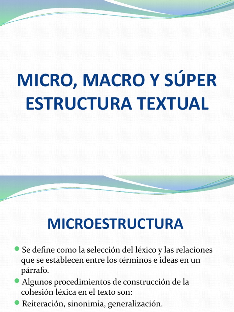 Estructuras Textuales: Micro, Macro y Súper | PDF
