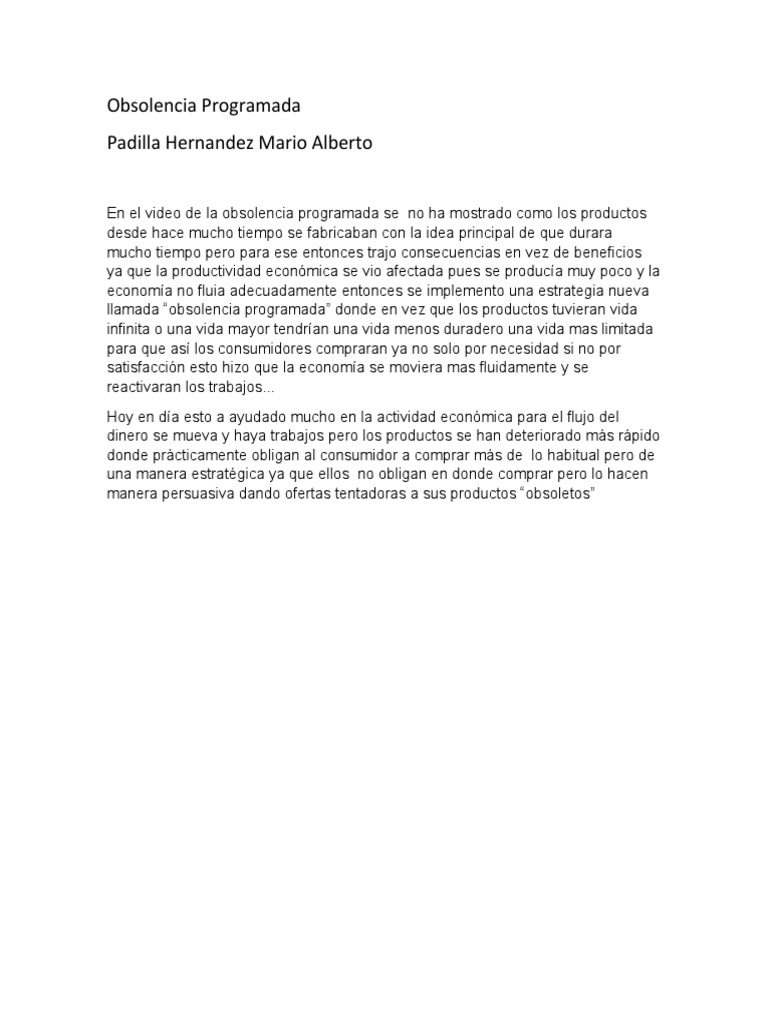 Obsolencia Programada | PDF