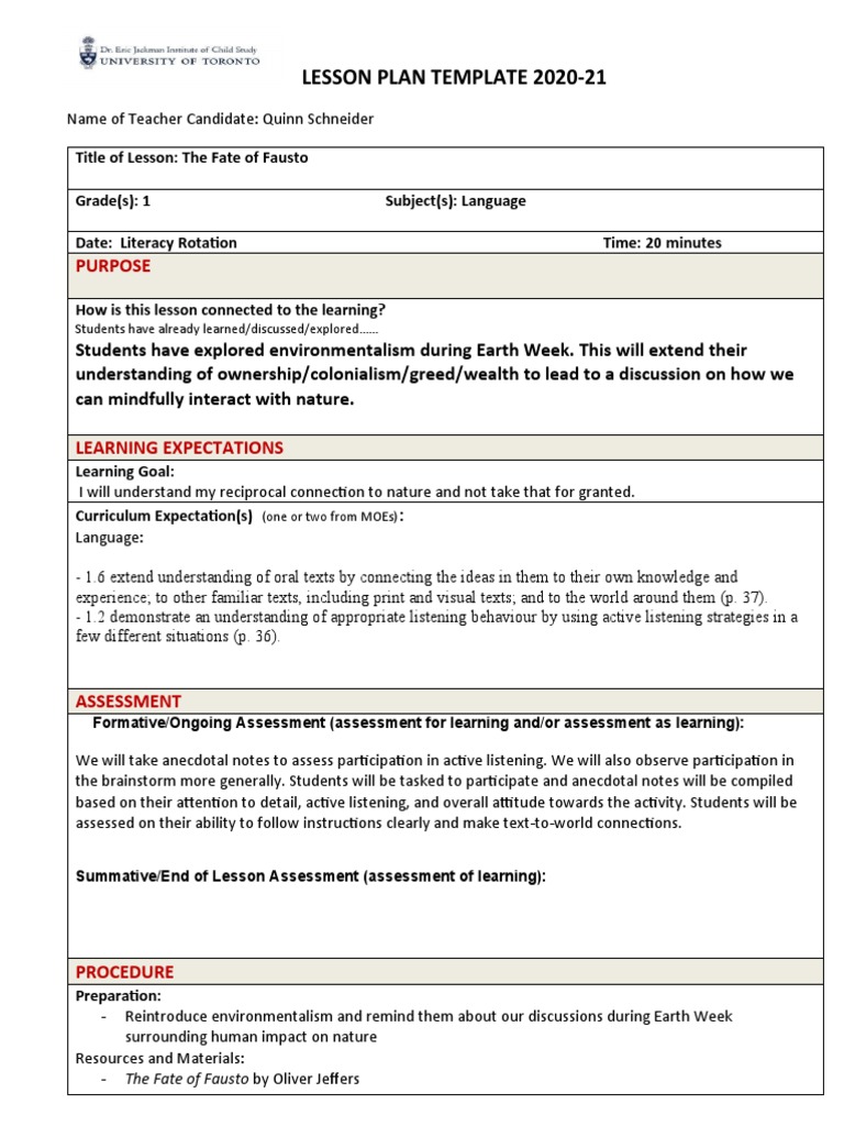 Lesson Plan: The Fate of Fausto | PDF