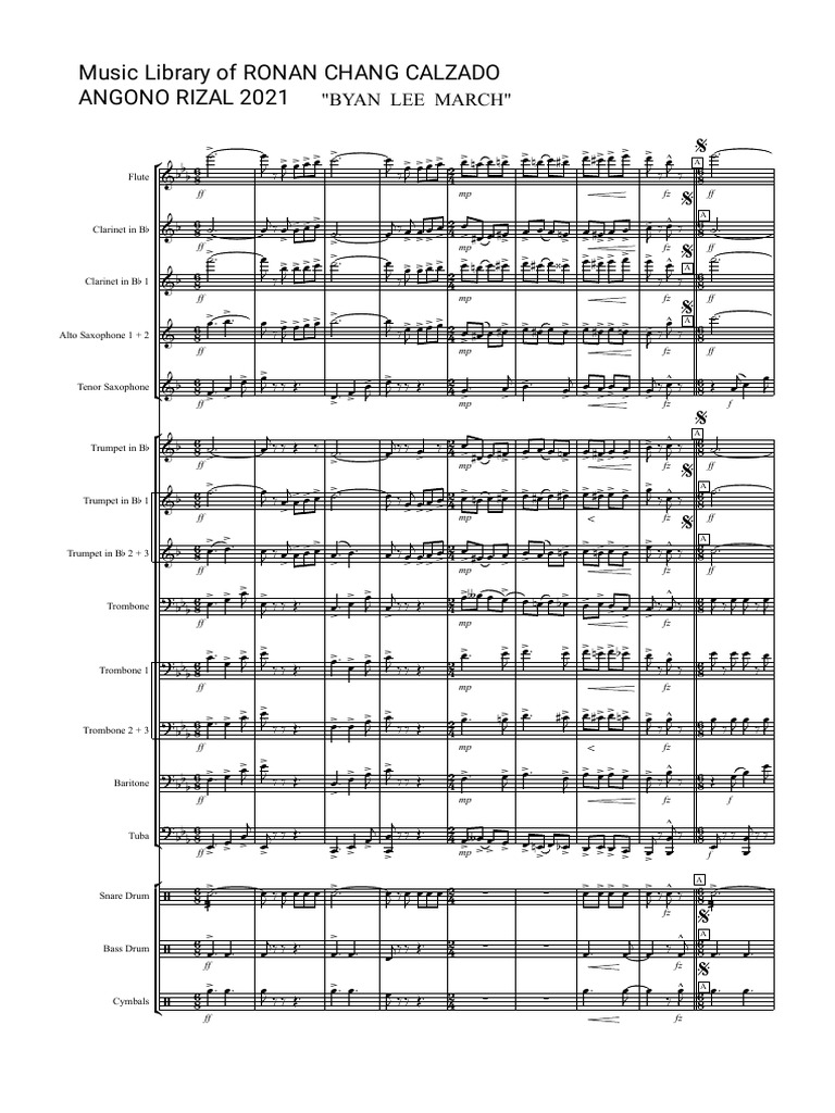 Bryan Lee March - Score and Parts | PDF