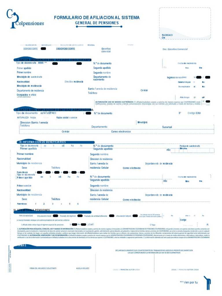 Formato Afiliaciones AFP (Actualizado) | PDF | Pensión