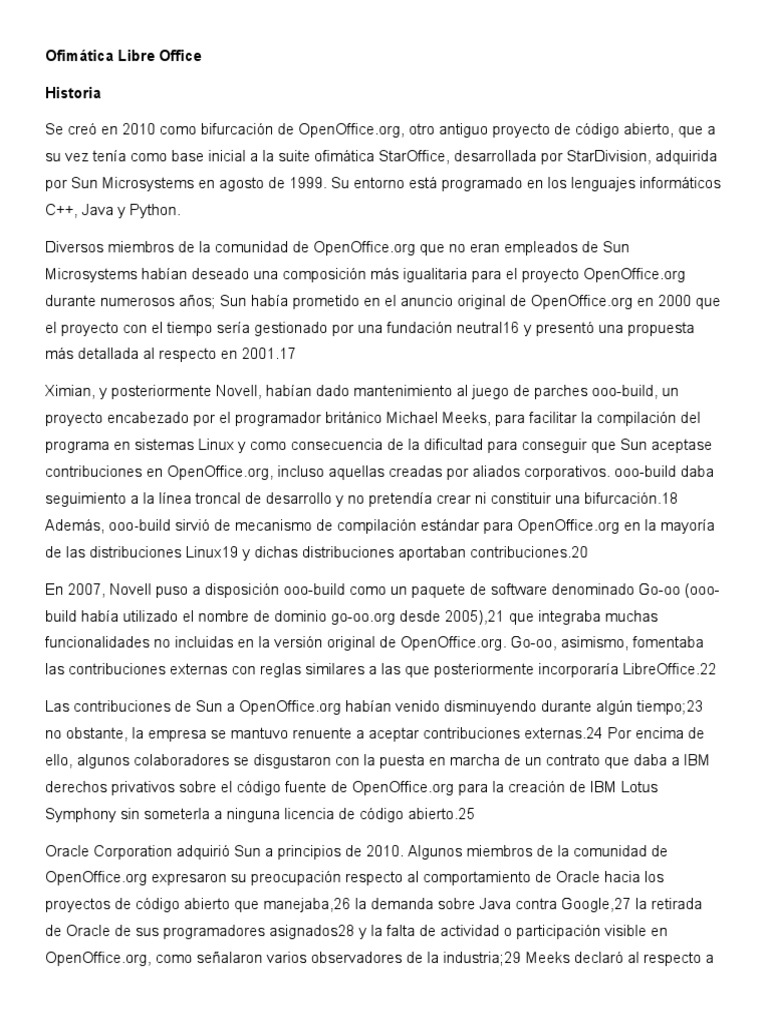 Ofimática Libre Office | PDF | Microsoft Office | Paquetes de software ...
